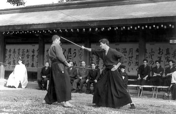 Donn Draeger (R) and Quintin Chambers (L) at Meiji Shrine ca 1970 ...
